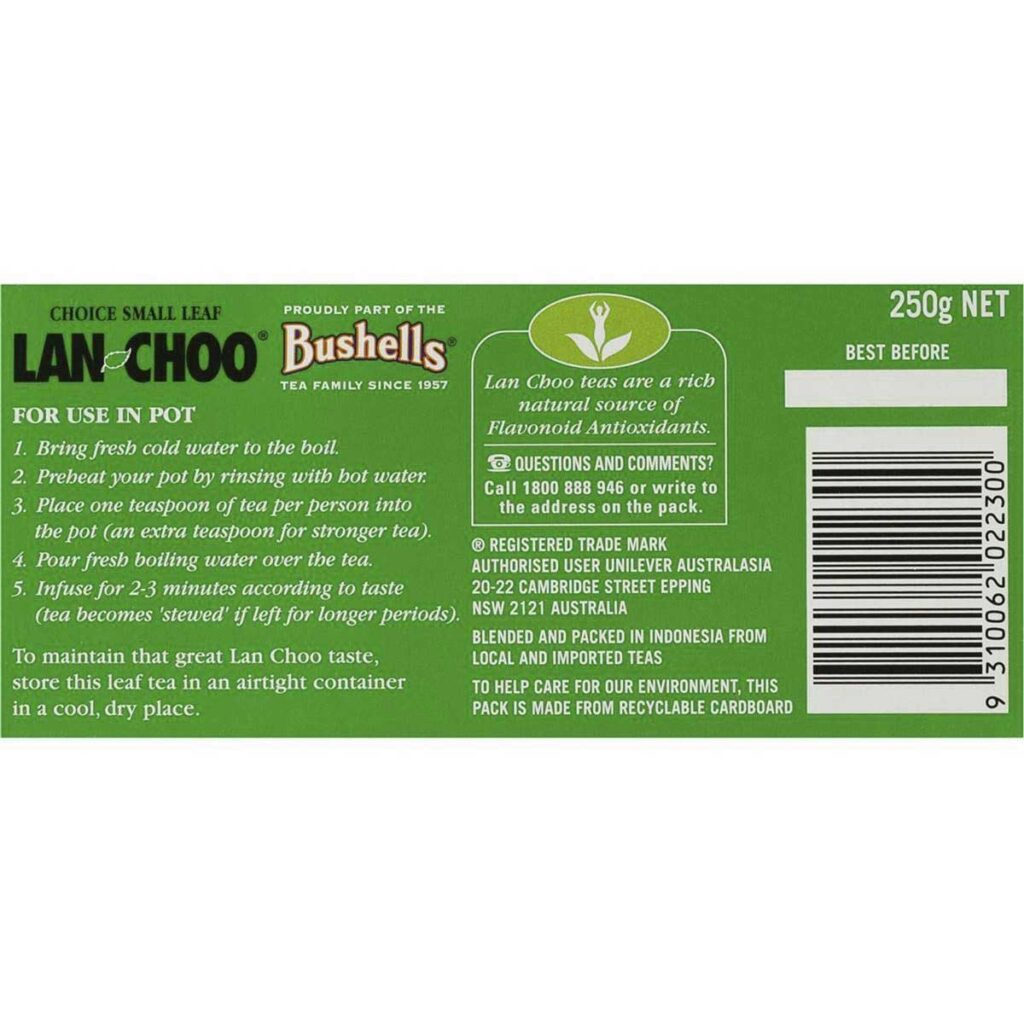 Bushells Lan Choo Loose Leaf Tea 250g – The Australian Products