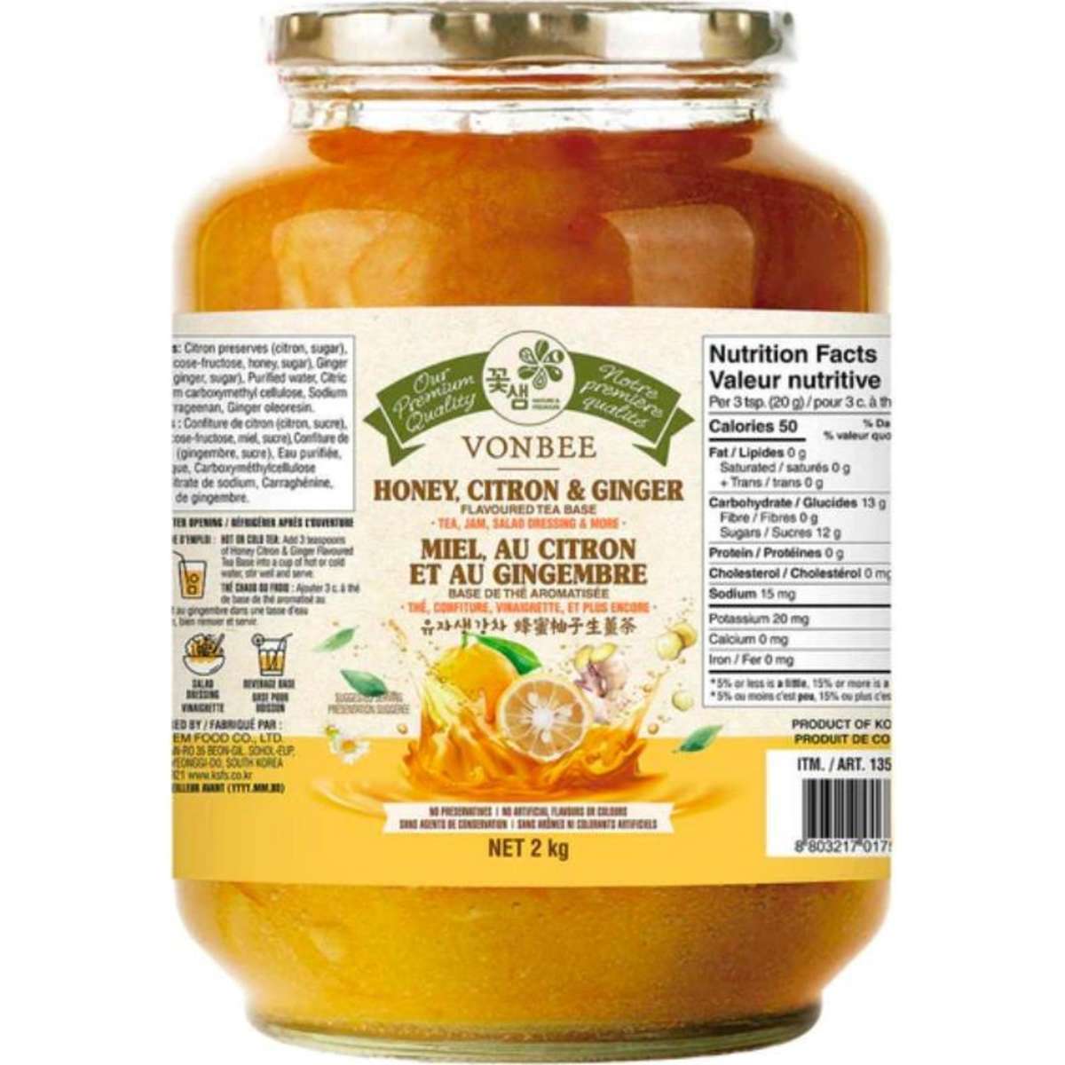 Vonbee Citron & Ginger Honey Tea 2kg – The Australian Products