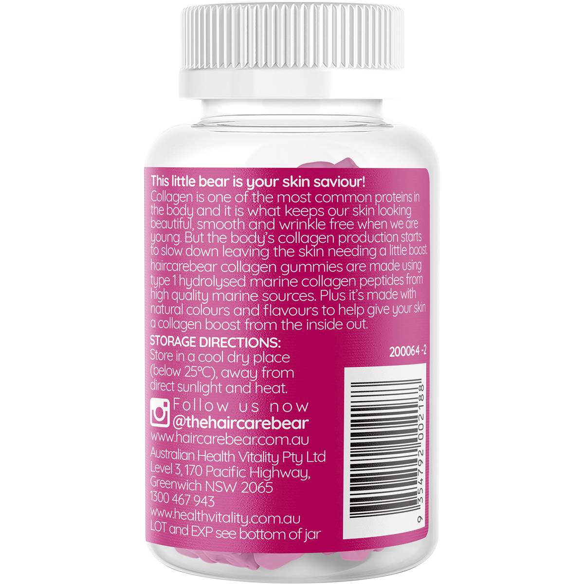 Haircare Bear Collagen Gummies Strawberry 50 Pack – The Australian Products