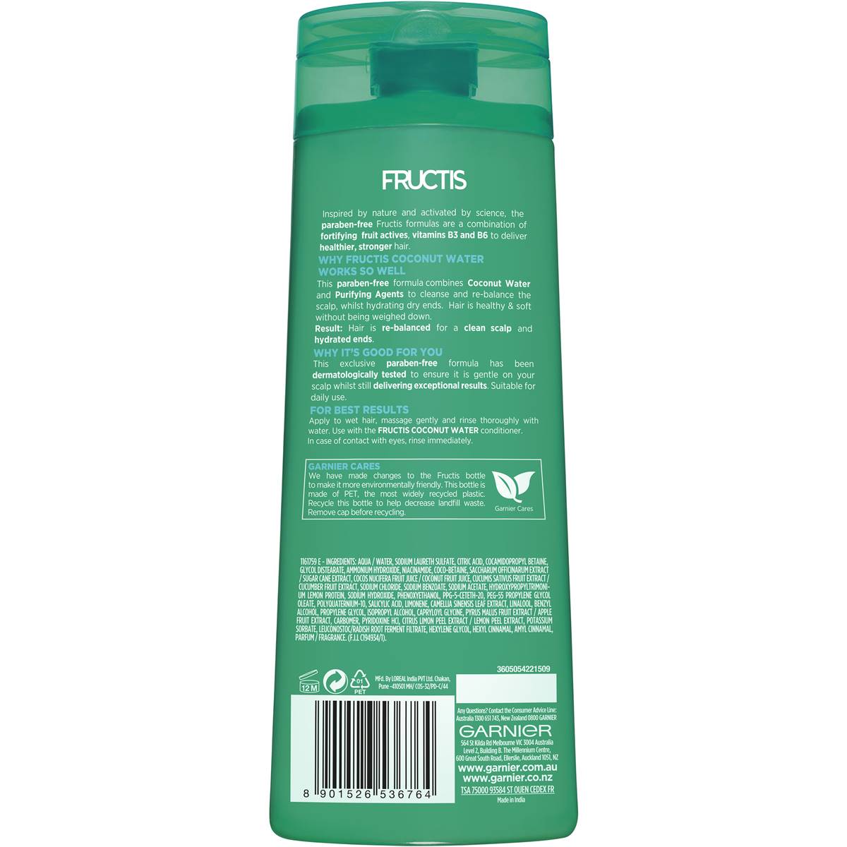 Garnier Fructis Coconut Water Shampoo Shampoo 315ml – The Australian ...