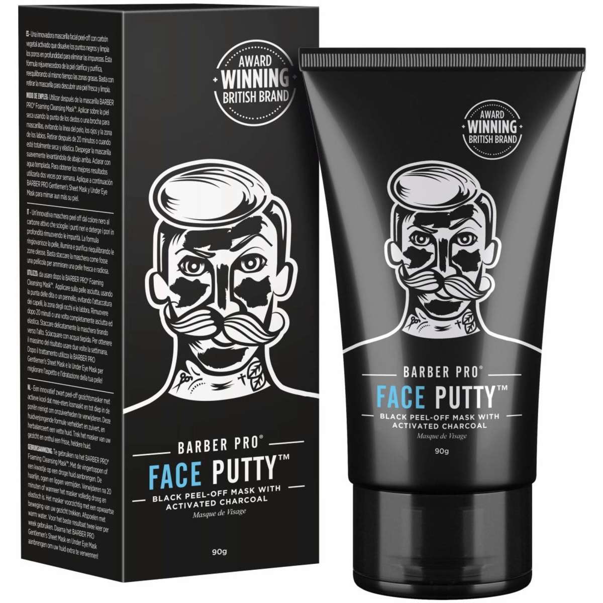 BarberPro Face Putty Peel-off Mask With Activated Charcoal Tube 40ML ...