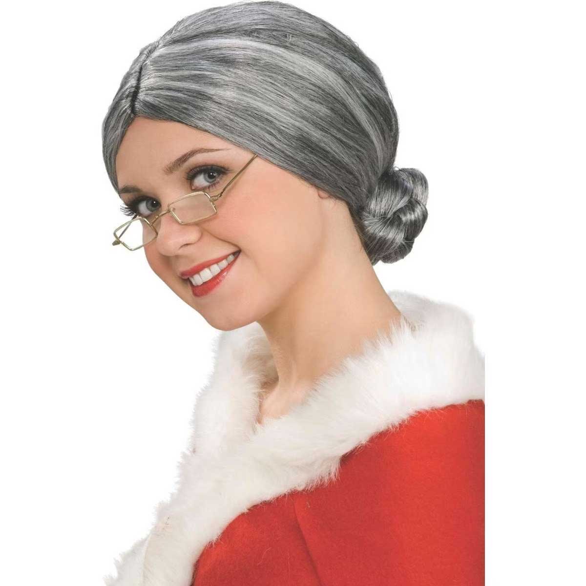 Rubies Old Lady Bun-Styled Hair Wig Adult Party Costume Accessory Grey ...