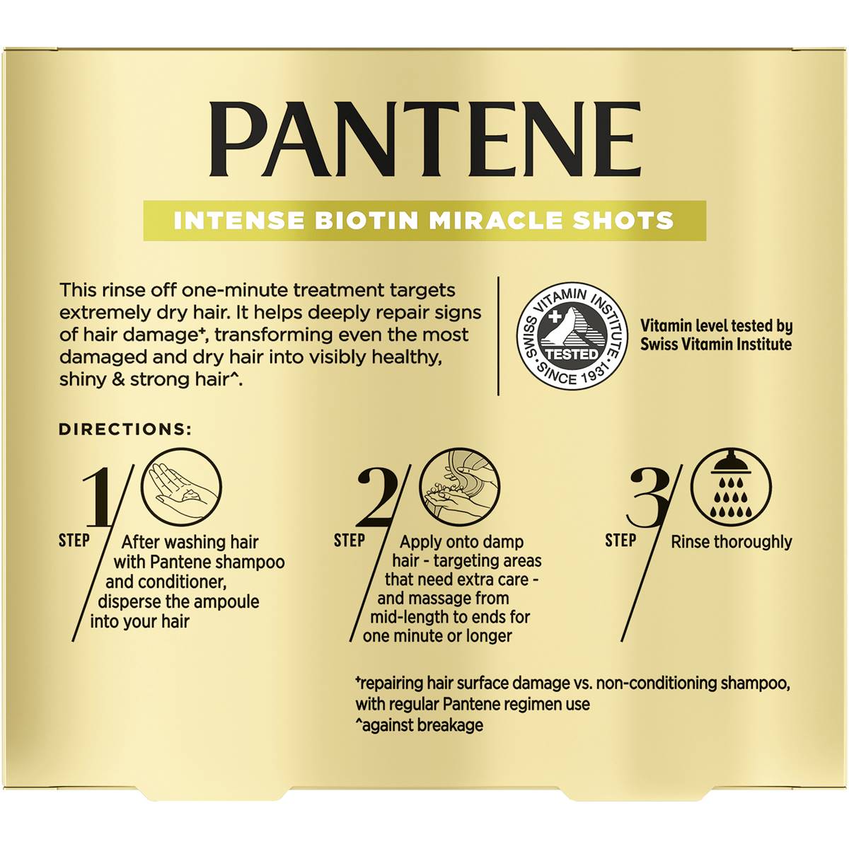 Pantene Biotin Hair Moisture Treatment Shots For Dry, Damaged Hair ...
