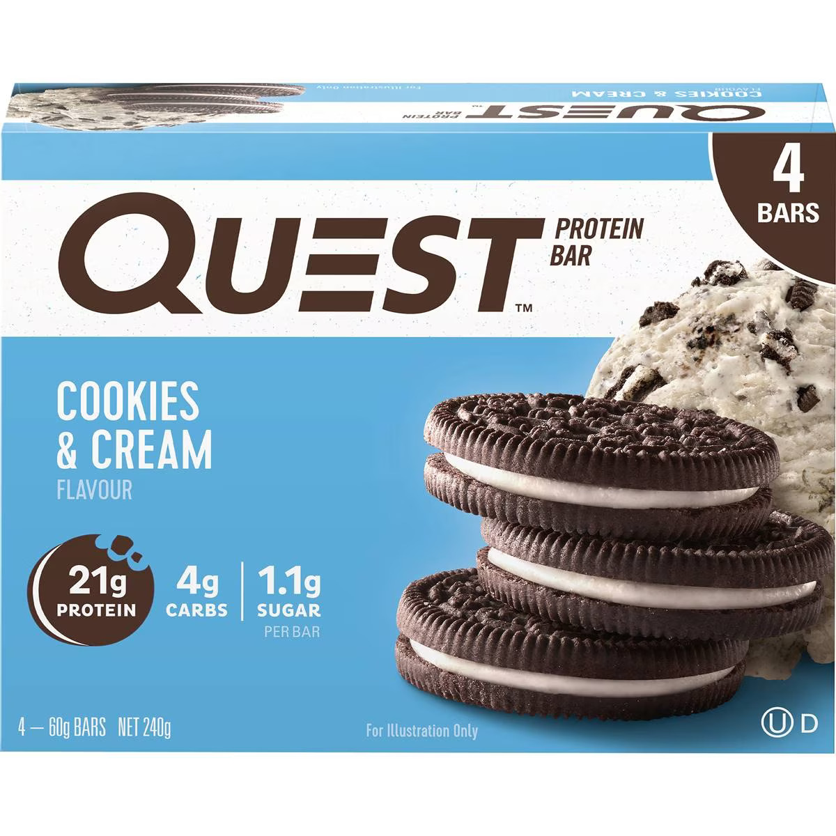 Quest Protein Bars Cookies And Cream 4 Pack The Australian Products