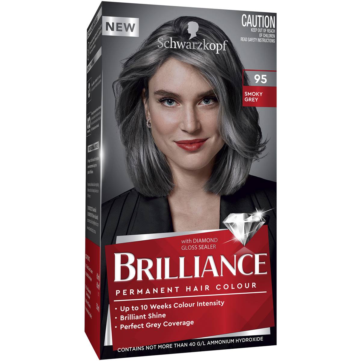 Schwarzkopf Brilliance 95 Smoky Grey Permanent Colour Each – The ...