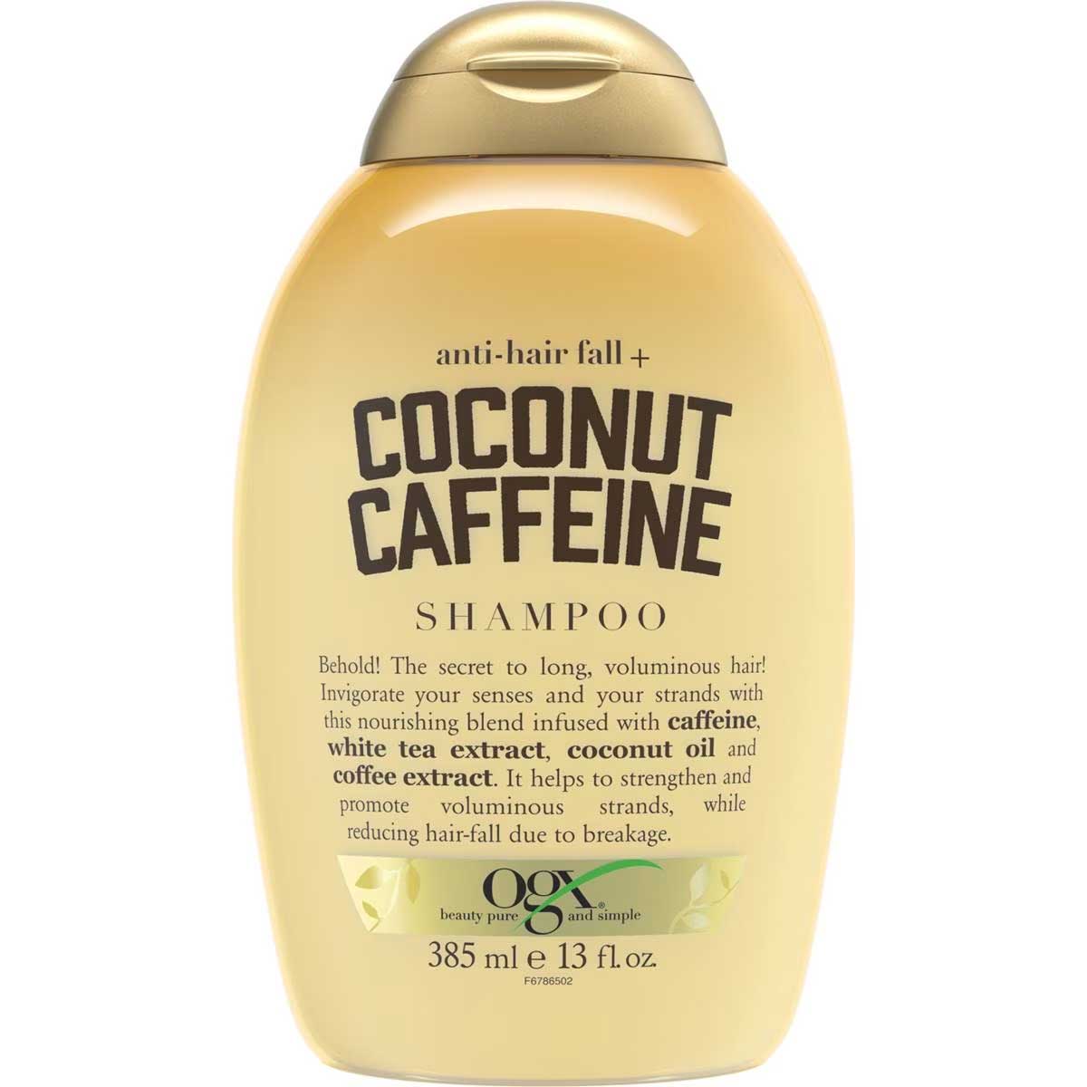 Ogx Coconut Caffeine Strengthening Shampoo For Damaged Hair 385ml – The ...